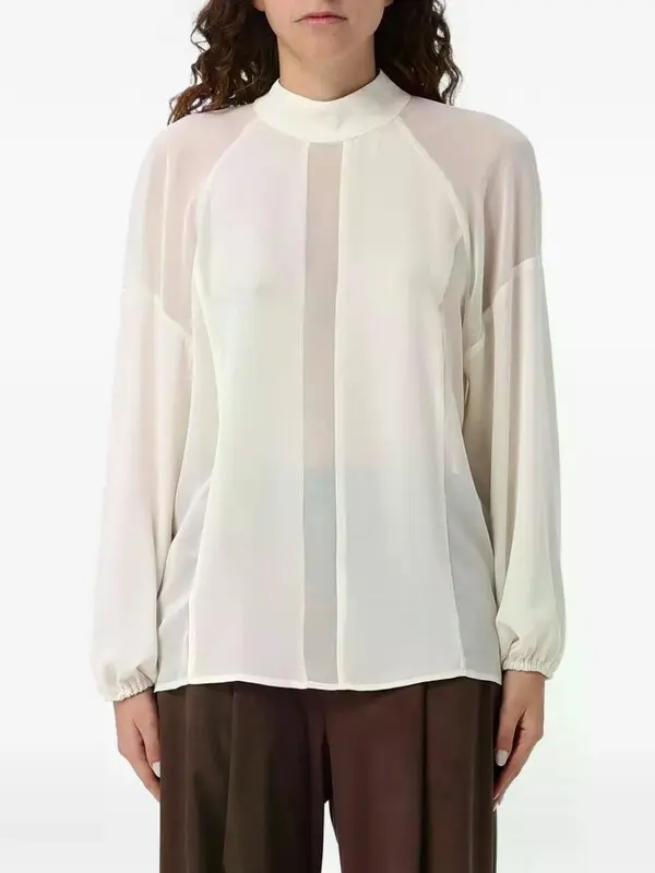 HANITA Sheer-panelled Blouse