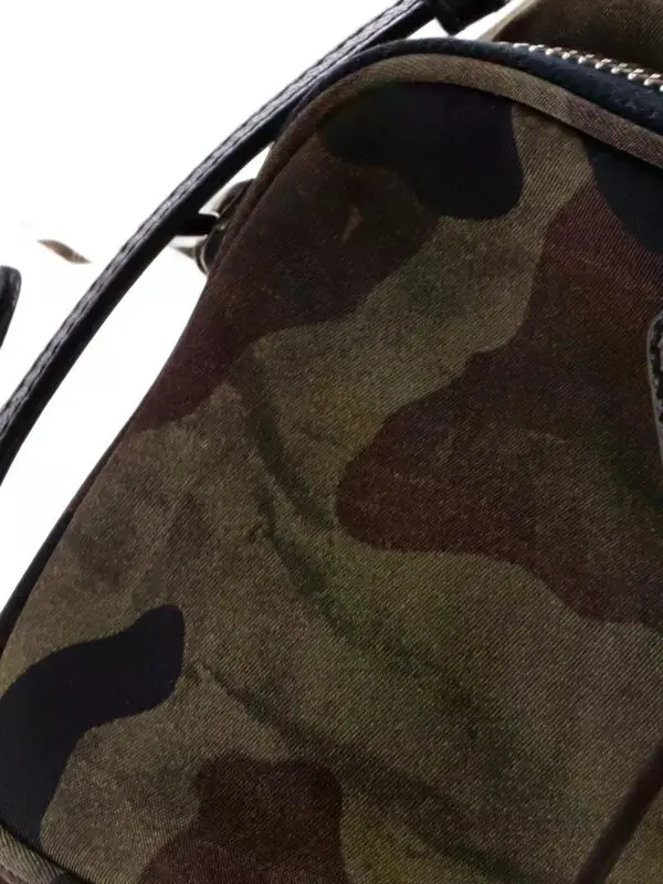 Prada Drawstring Printed Tessuto Small Bucket Bag