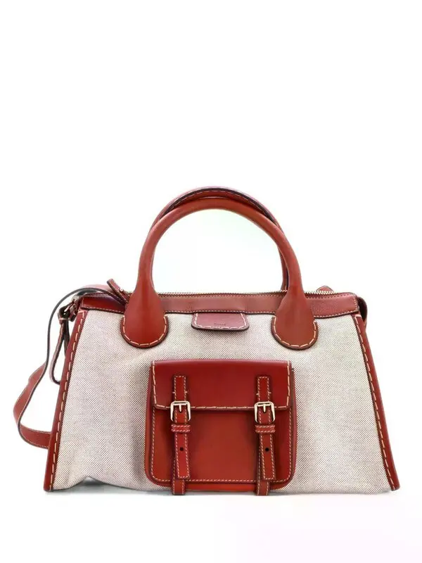Chloé Edith Nm Canvas With Leather Satchel - Brown
