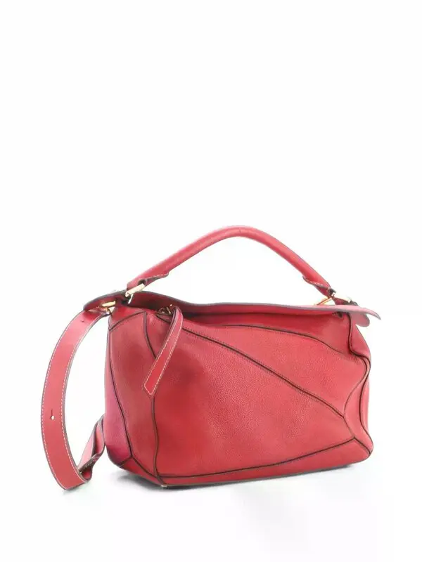 Loewe Puzzle Bag Leather Medium Shoulder Bag - Red