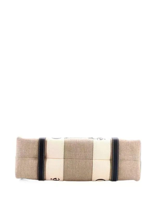 Chloé Woody Canvas With Leather Medium Tote Bag - Neutrals