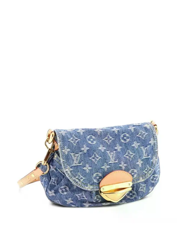 LOUIS VUITTON Sunset Handbag Remix Monogram Denim Clutch Bag