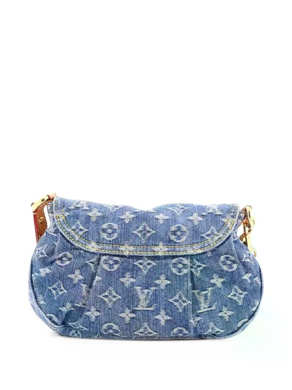 LOUIS VUITTON Sunset Handbag Remix Monogram Denim Clutch Bag