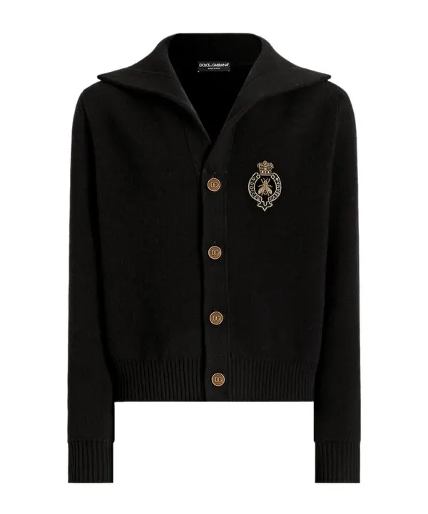 Dolce & Gabbana Virgin Wool Cardigan With Embroidery