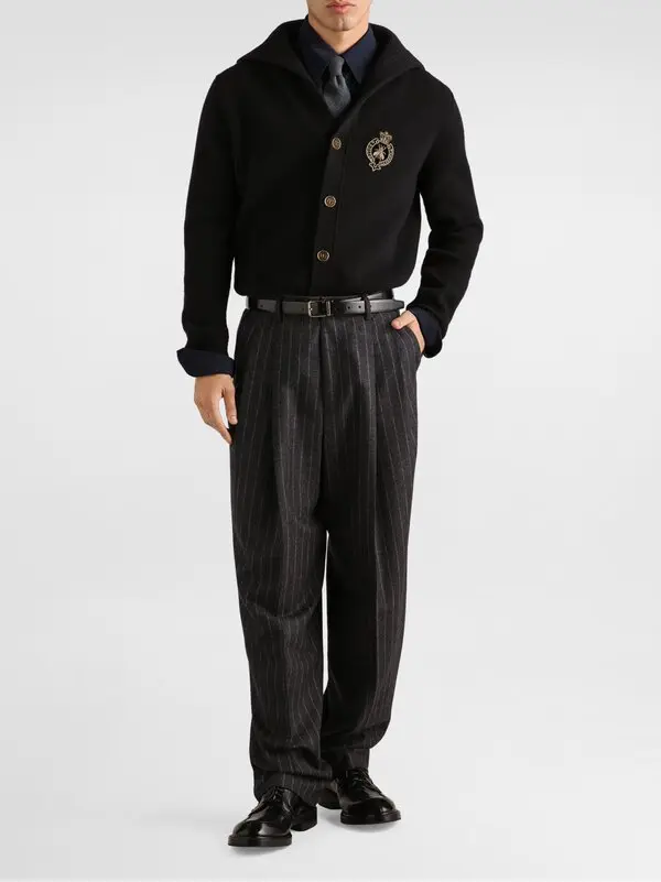 Dolce & Gabbana Virgin Wool Cardigan With Embroidery