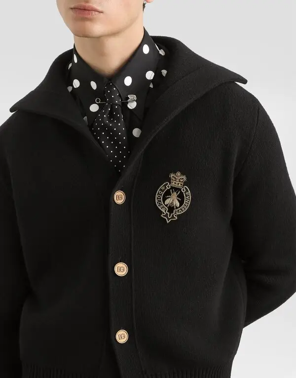 Dolce & Gabbana Virgin Wool Cardigan With Embroidery