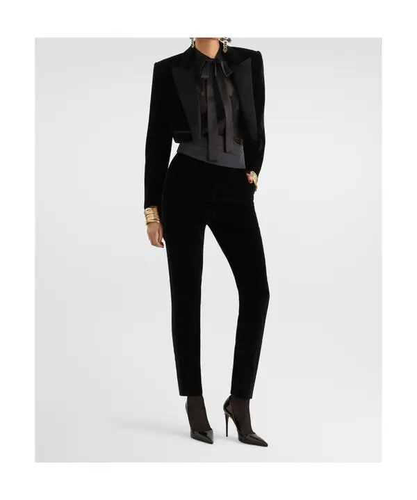 Dolce & Gabbana Velvet Cropped Blazer