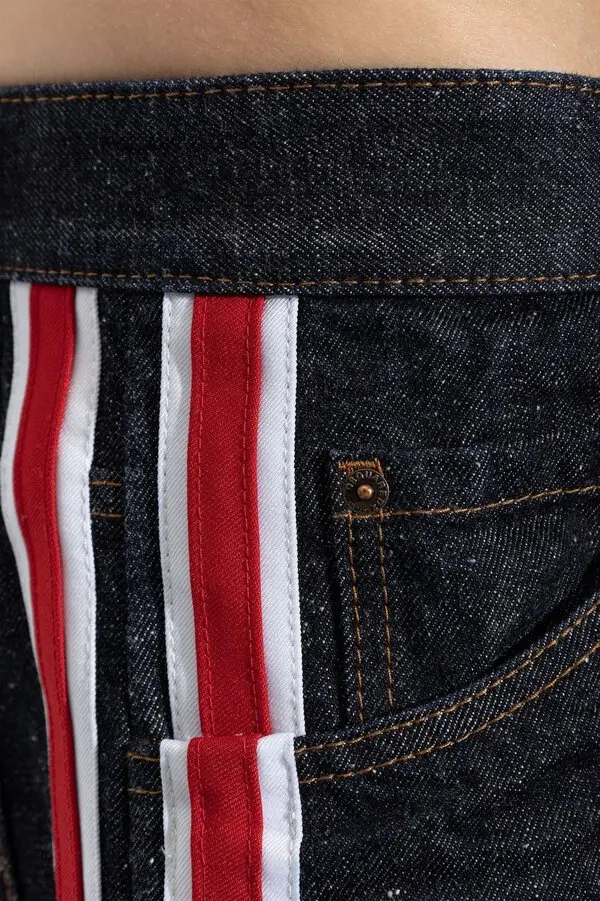 Dsquared2 Side Stripe Straight Denim Shorts