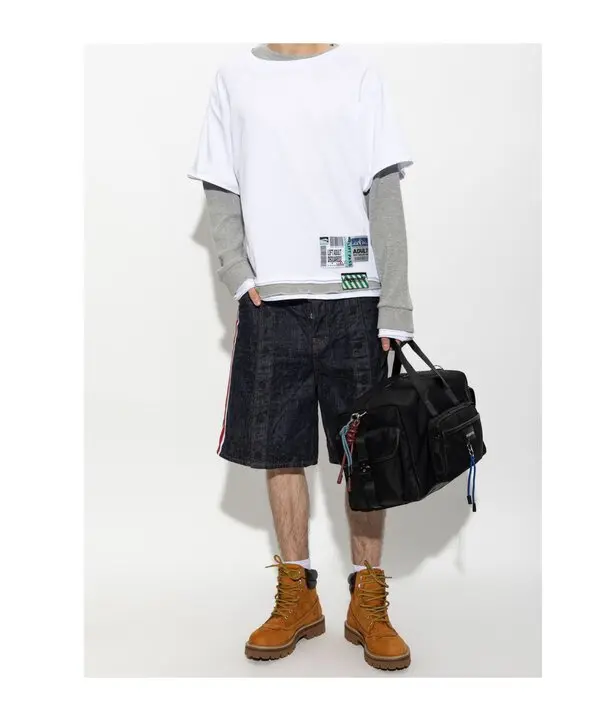 Dsquared2 Side Stripe Straight Denim Shorts