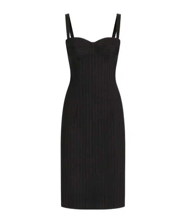 Dolce & Gabbana Pinstripe Wool Dress - Multicolour
