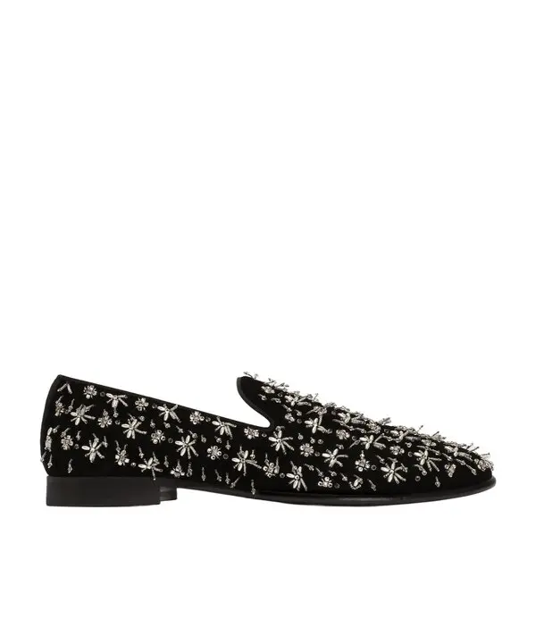 Dolce & Gabbana Dolce Gabbana Embellished Velvet Slippers - Multicolor