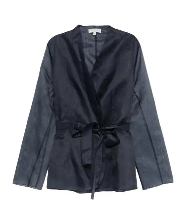 Antonelli Firenze Wrap-style Tie-waist Casual Jacket - Black