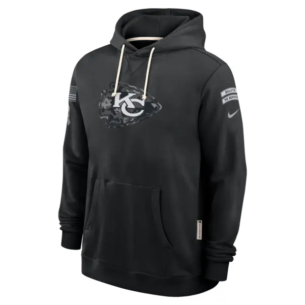 Nike Kansas City Chiefs Salute To Service Sideline Dri-fit Nfl Pullover Hoodie - Black