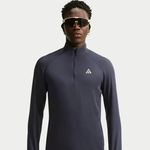 Nike Dri-fit Mid-layer 1/4-zip Trail Running Top - Grey