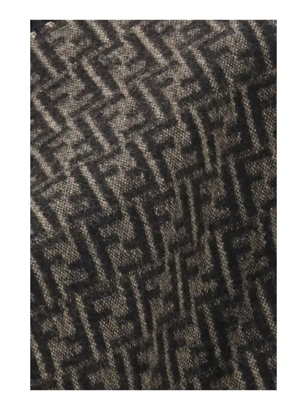 Fendi Ff Zucca Wool And Cashmere Poncho - Black