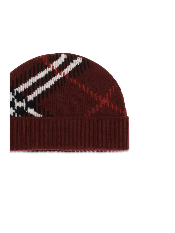 Burberry Cashmere Check Beanie - Multicolor