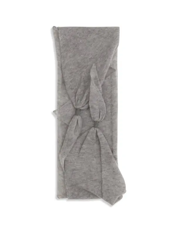 Brunello Cucinelli Cashmere Scarf With Monile Details - Gray