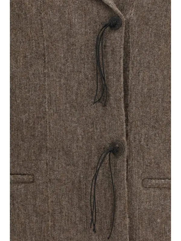 Giorgio Armani Wool Jersey Jacket With Leather Tassels