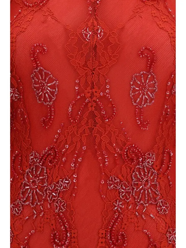 Blumarine Embroidered Lace Mini Dress