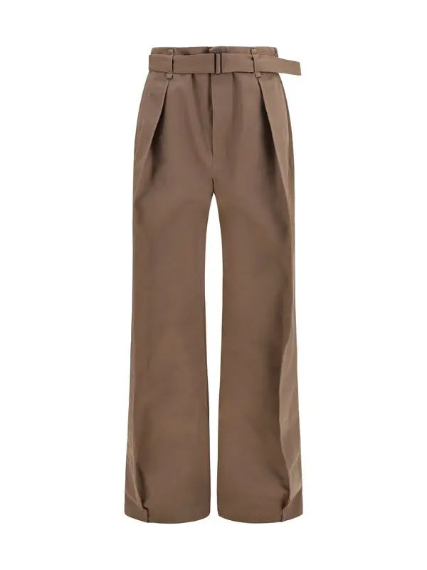 LEMAIRE Rounded Poly-cotton Twill Pants - Brown