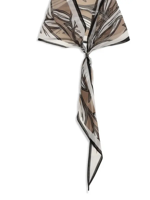 Brunello Cucinelli Silk Tropical Print Bandeau