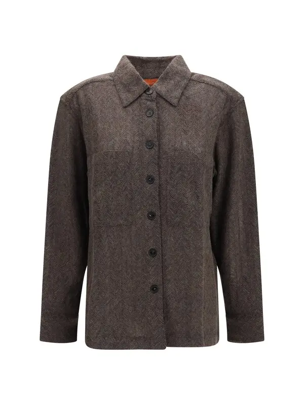 Missoni Cashmere-blend Zig Zag Shirt - Brown