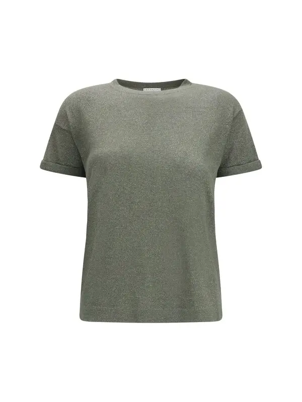 Brunello Cucinelli Cashmere Glitter T-shirt - Green