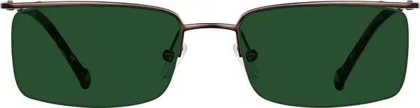 Zenni Rectangle Glasses Titanium Frame - Brown