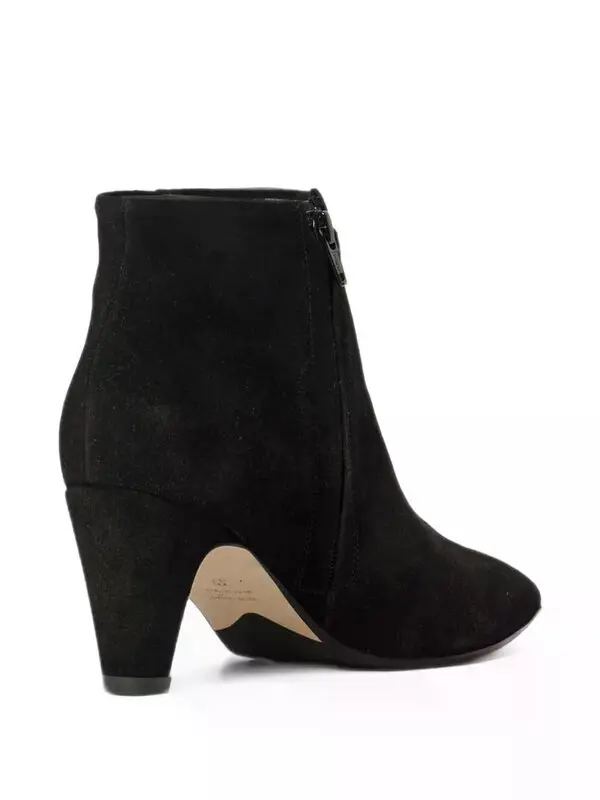 ANNA F. Suede Pointed-toe Ankle Boots