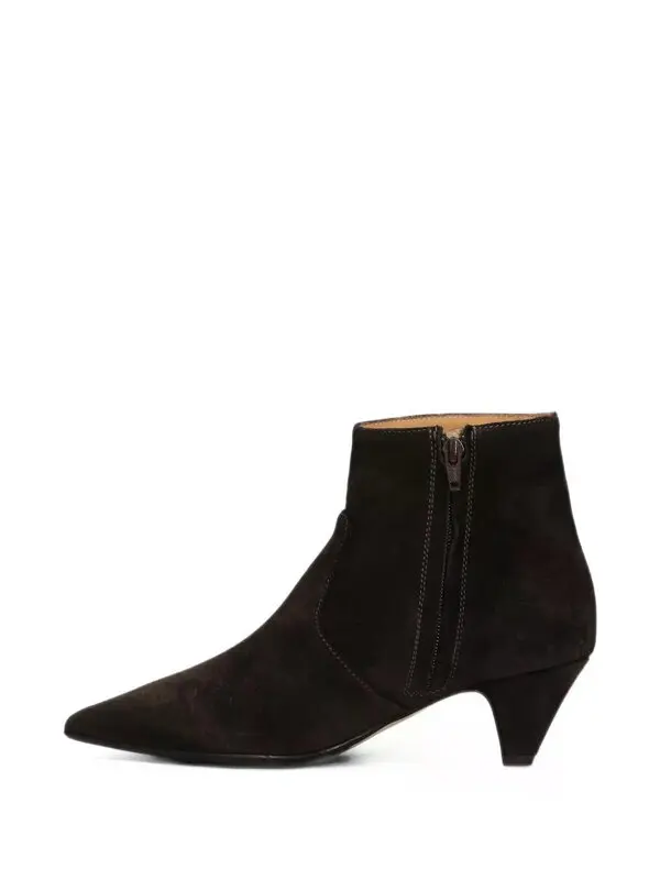 ANNA F. Pointed-toe Suede Ankle Boots