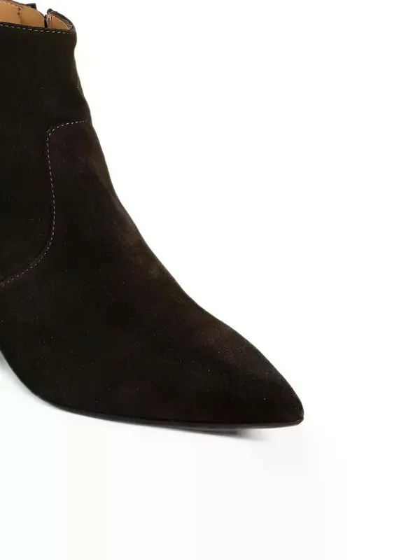 ANNA F. Pointed-toe Suede Ankle Boots