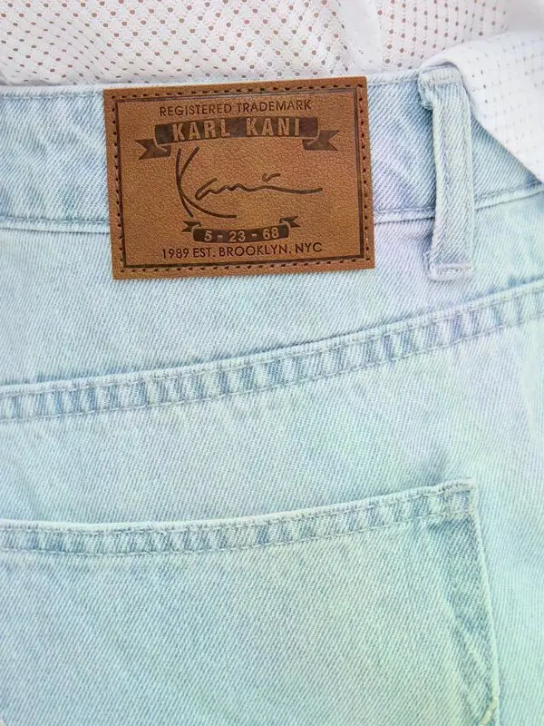 KARL KANI Logo-embroidered Wide-leg Jeans
