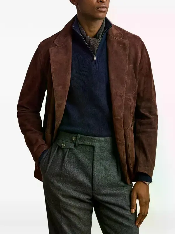 Ralph Lauren Purple Label Single-breasted Suede Blazer