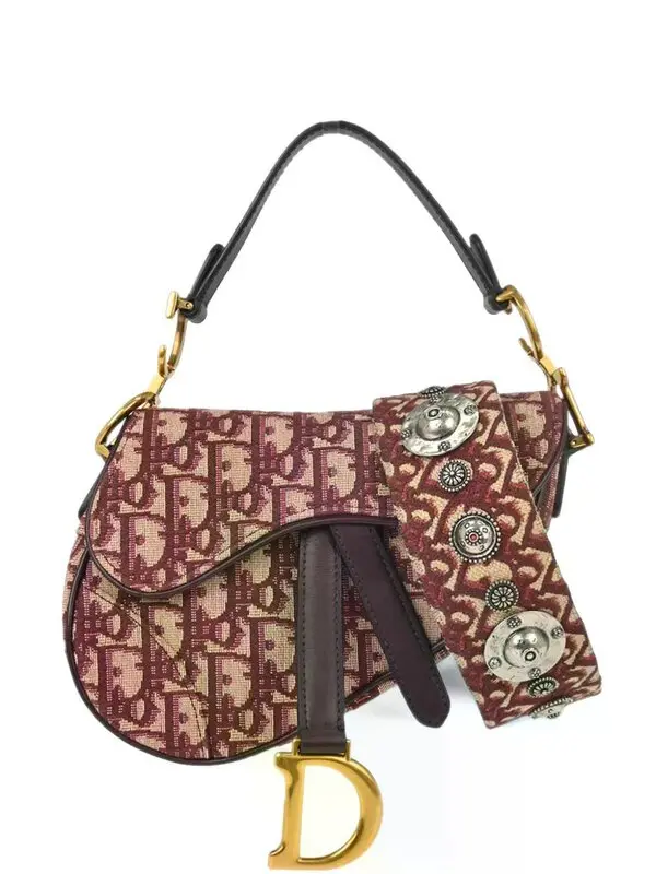Dior Trotter Oblique Saddle Shoulder Bag - Red