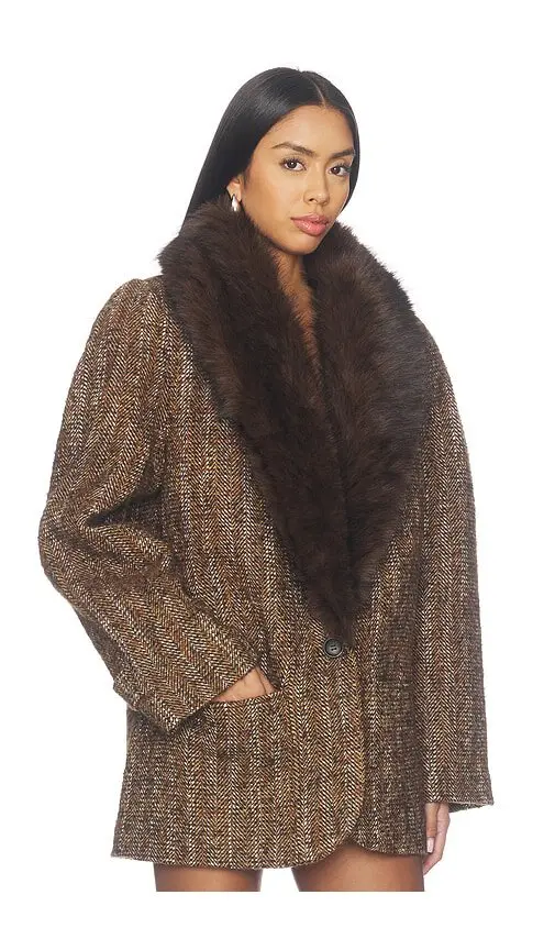 Ronny Kobo Morrison Coat In Brown