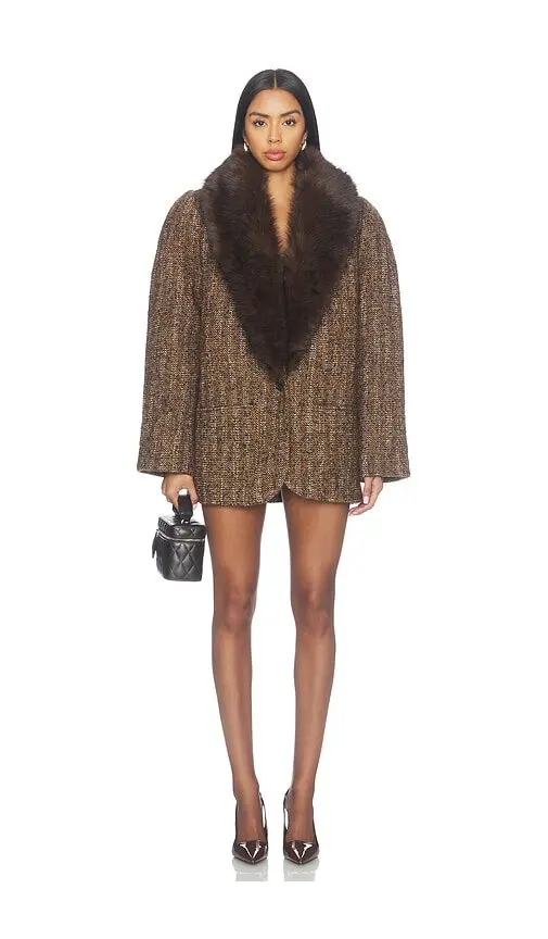 Ronny Kobo Morrison Coat In Brown
