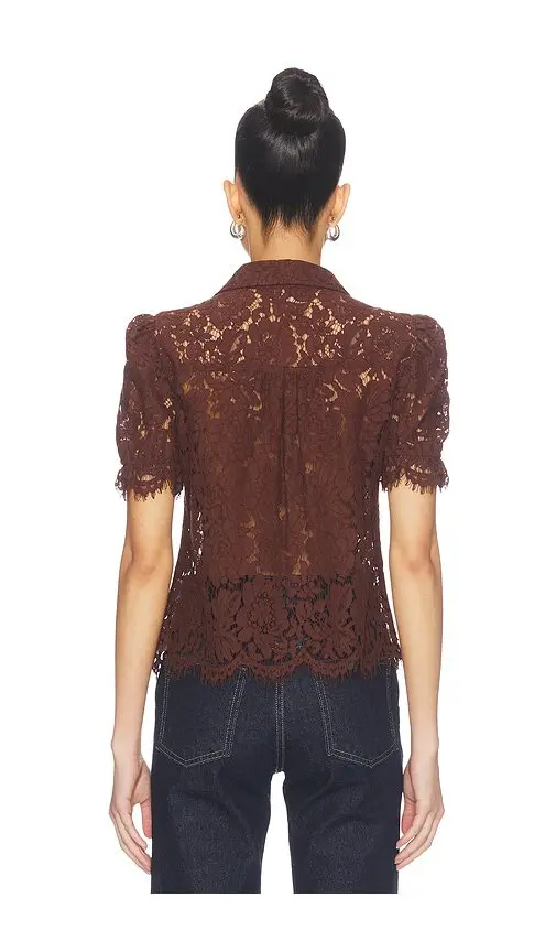 Generation Love Mikaelle Lace Shirt In Brown
