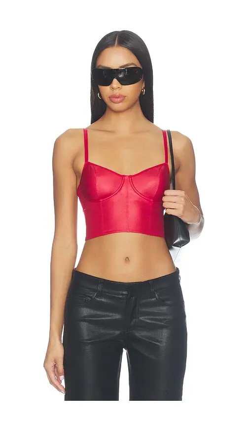SKARLETT BLUE Late Night Cropped Cami Top In Red