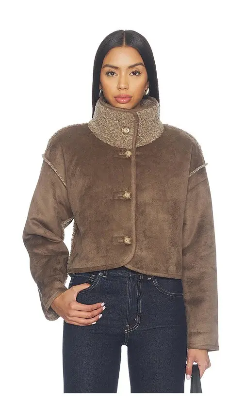 Velvet By Graham & Spencer Esme Jacket In Brown - Faded Coco