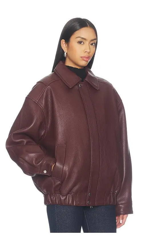 AGOLDE Ona Bomber Jacket In Burgundy