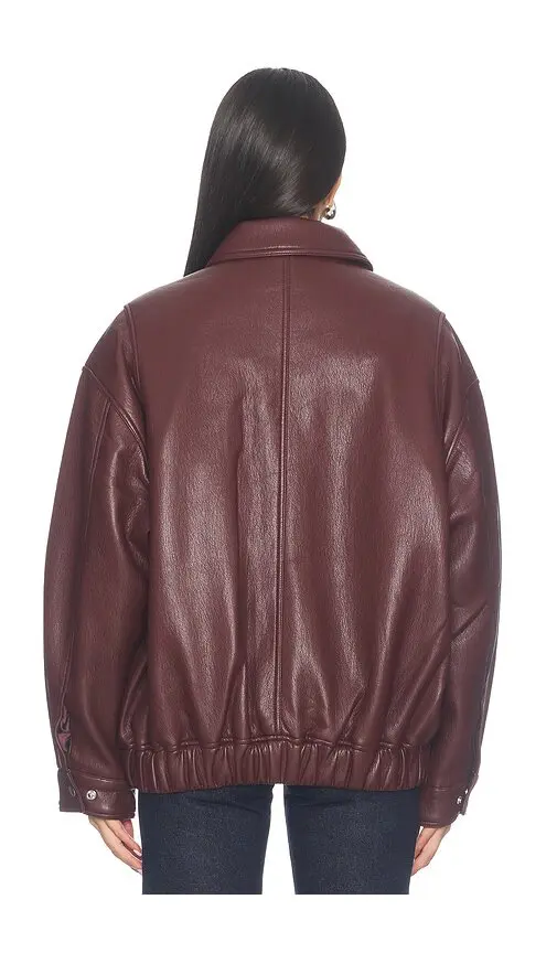 AGOLDE Ona Bomber Jacket In Burgundy