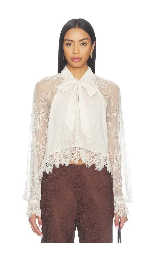 Cami Nyc Tully Lace Blouse In Ivory