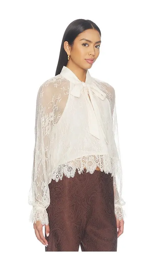 Cami Nyc Tully Lace Blouse In Ivory