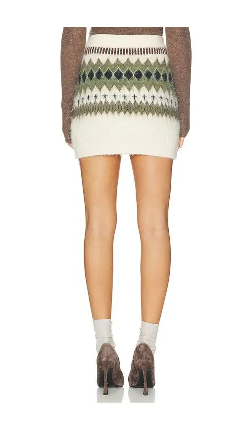 Susana Monaco Fair Isle Sweater Skirt In Ivory