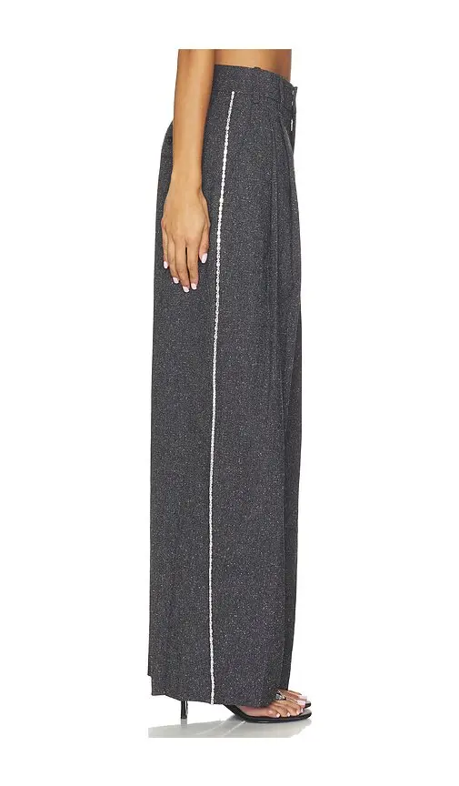 Alexander Wang Mid-rise Tailored Pant With Embellished Chain