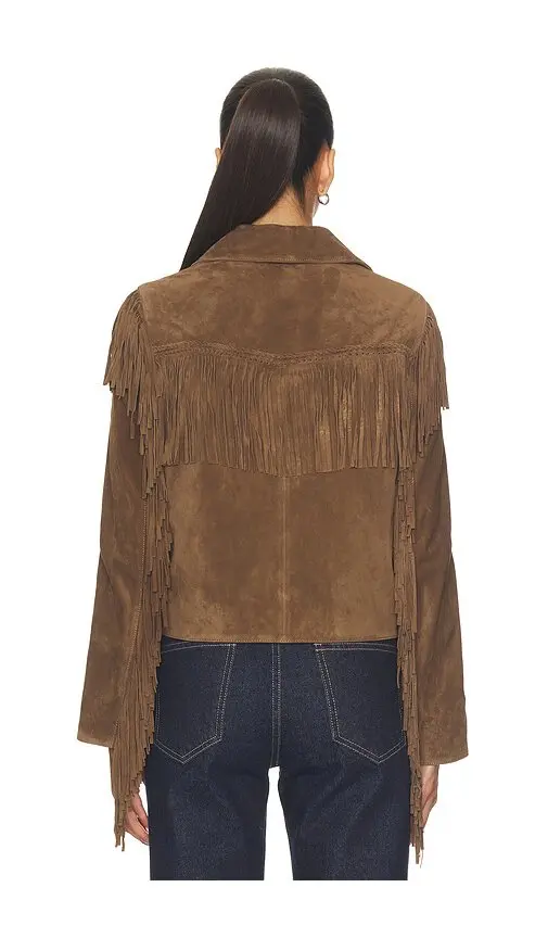 NILI LOTAN Eloi Suede Jacket In Brown