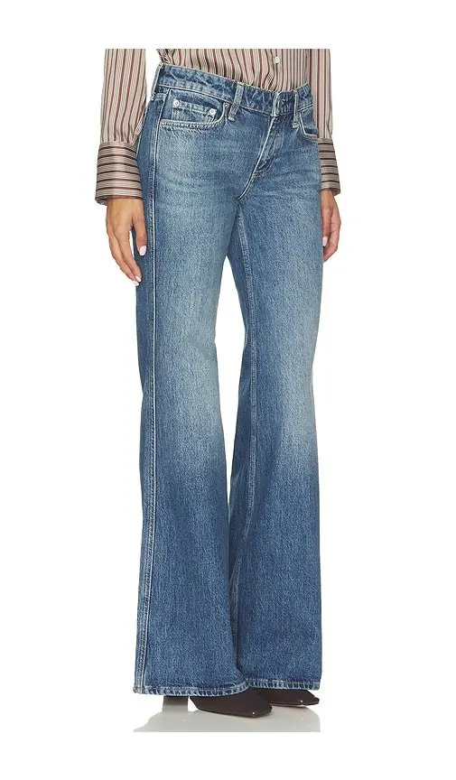 Rag & Bone Josie Low Rise Relaxed Flare Jeans In Blue