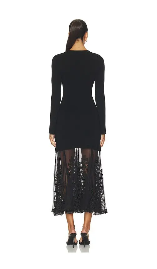 Sea Vali Embroidered Mixed Media Maxi Dress