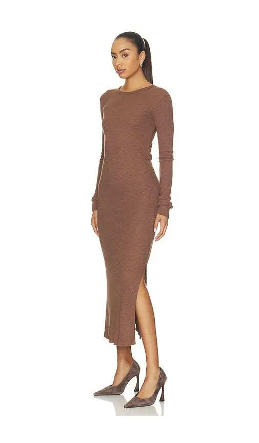 BOBI Slim Midi Dress In Tan