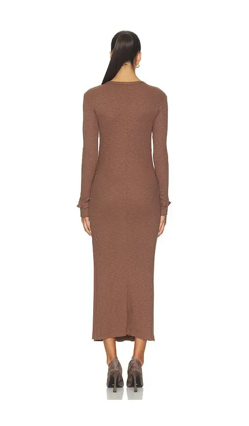 BOBI Slim Midi Dress In Tan